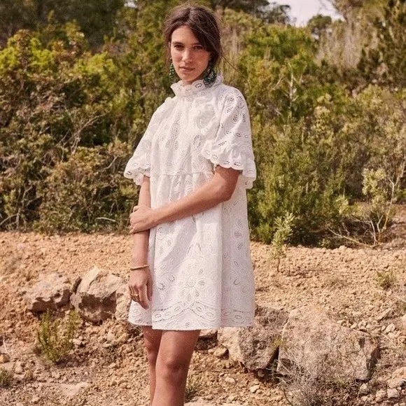 Sezane | Dresses | Szane Ninon Lace Dress In Ecru | Poshmark